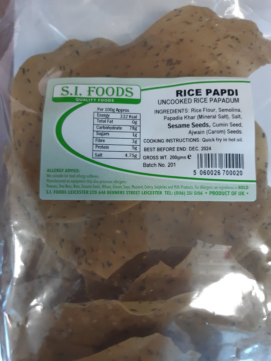 S.I. Foods Rice Papdi 200G – Sira Cash & Carry